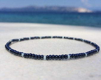 Hematite Anklet Waterproof Stretch Black Ankle Bracelets for | Etsy