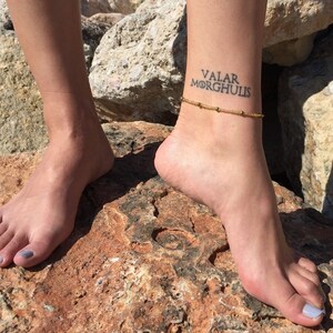 Golden Anklet Waterproof Ankle Bracelets for Women Surfer Stretch ...