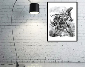 Alien Vs Predator Wall Art - Etsy