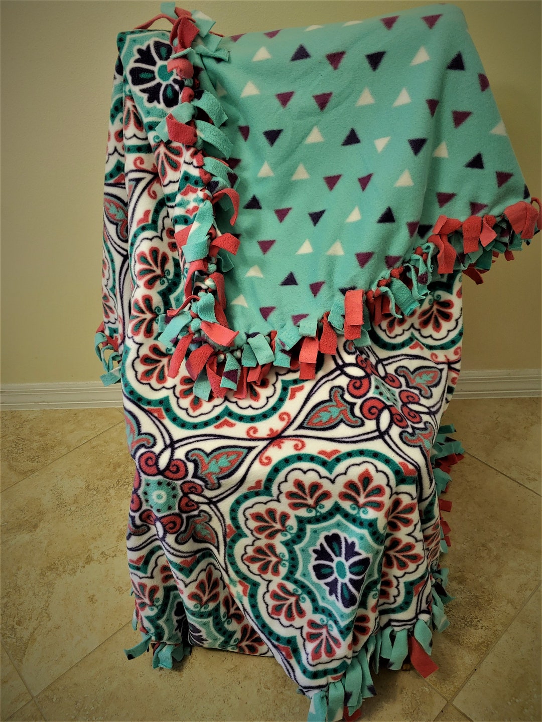 Completed No-sew Throw - Etsy