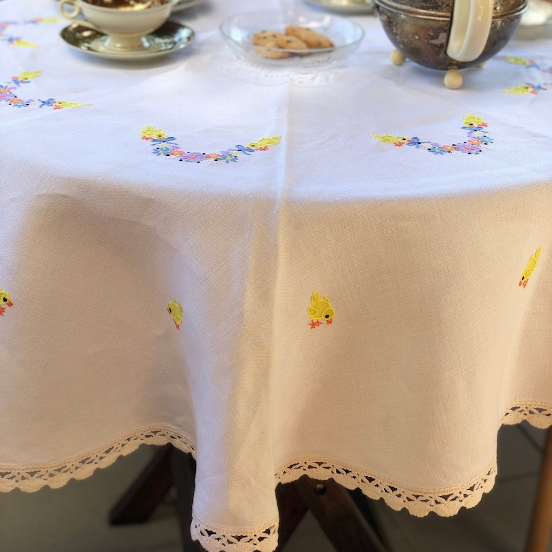 Embroidered Tablecloth - Etsy