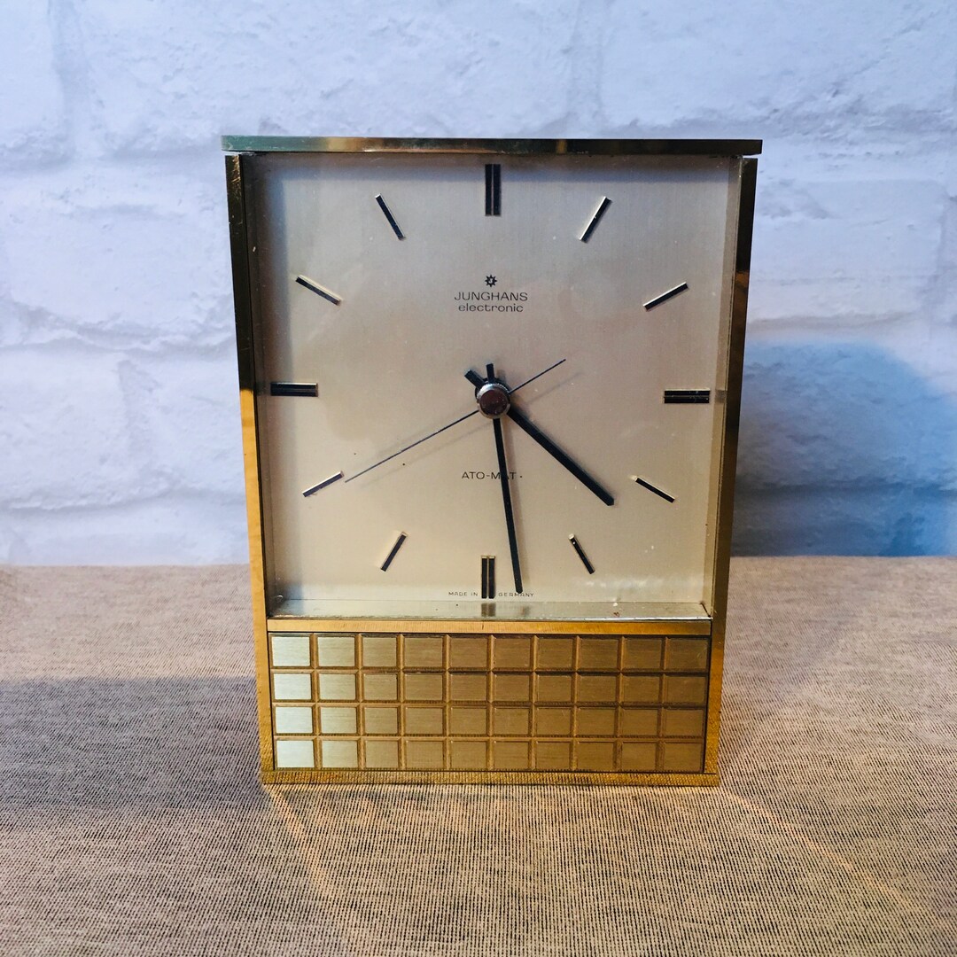 Vintage Junghans Table Clock in a Brass Case - Etsy