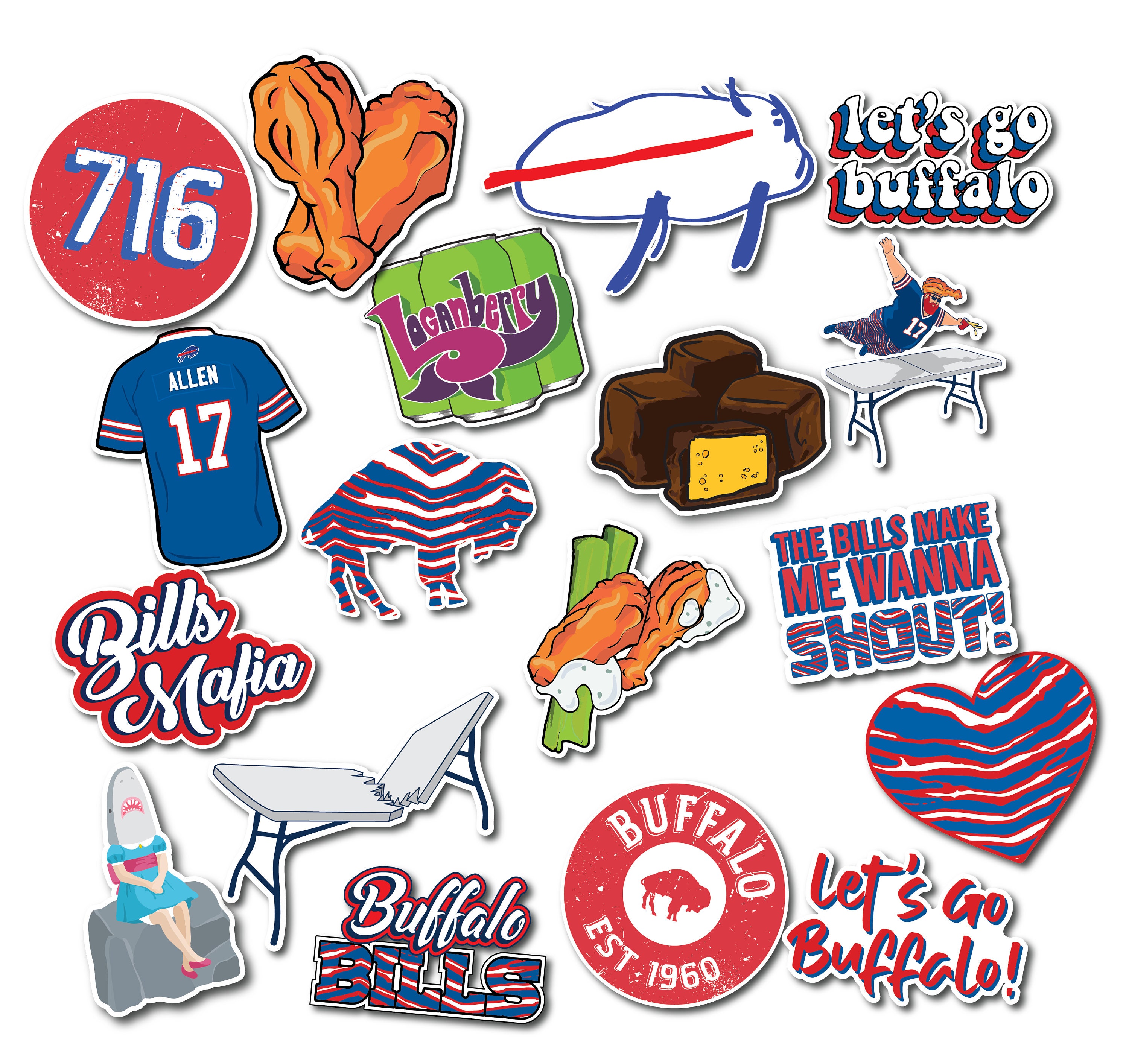 Buffalo NY Stickers and Magnets Bills Mafia Stickers and - Etsy