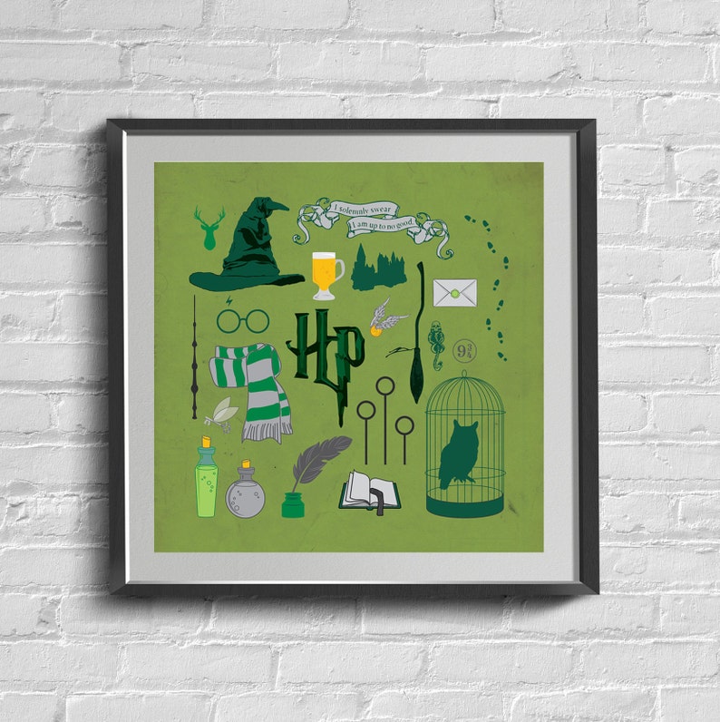 Magical Harry Potter Digital Illustration Prints - Gryffindor ...