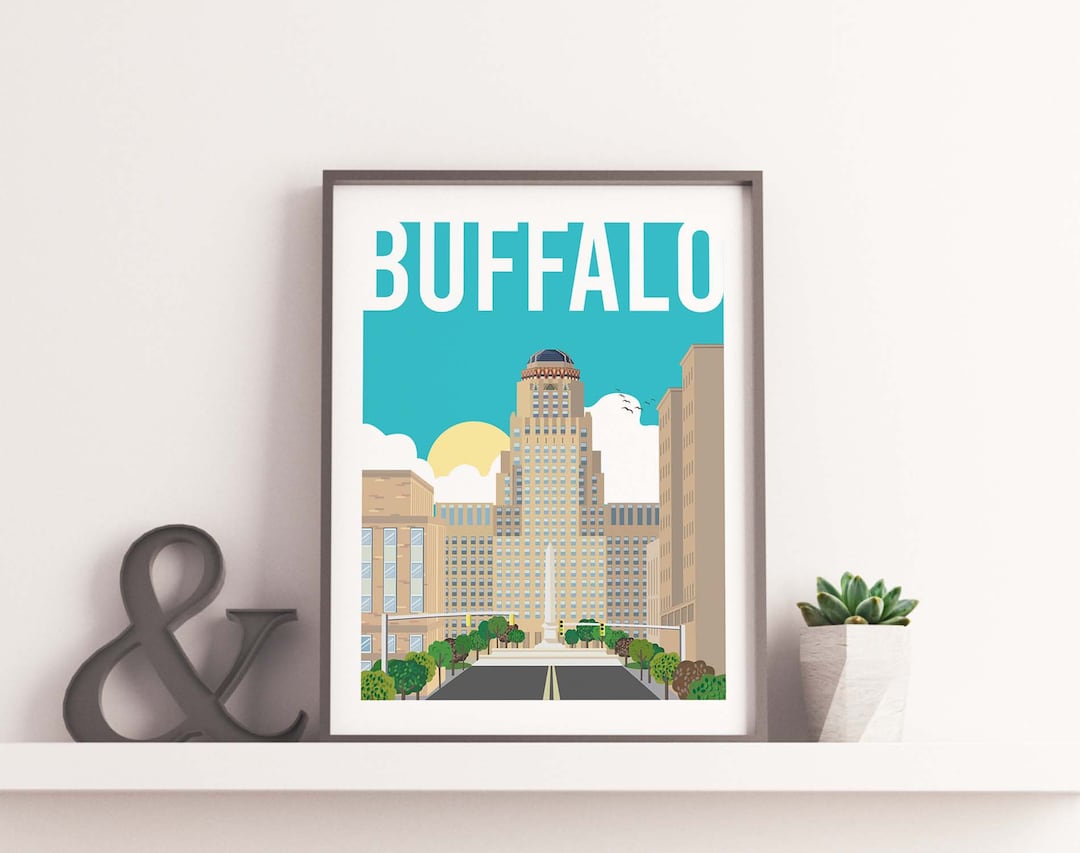 Buffalo NY City Hall Art Print | Hand-drawn Digital Illustration ...