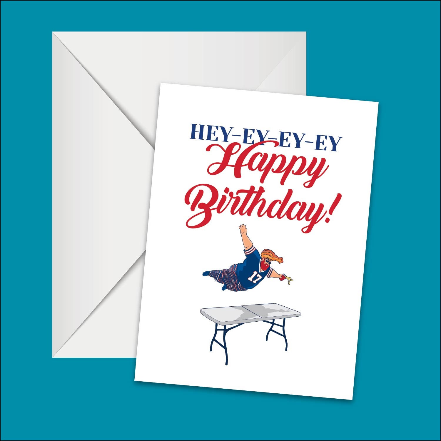 Bills Mafia Birthday Card Hey Ey Ey Ey Happy Birthday - Etsy