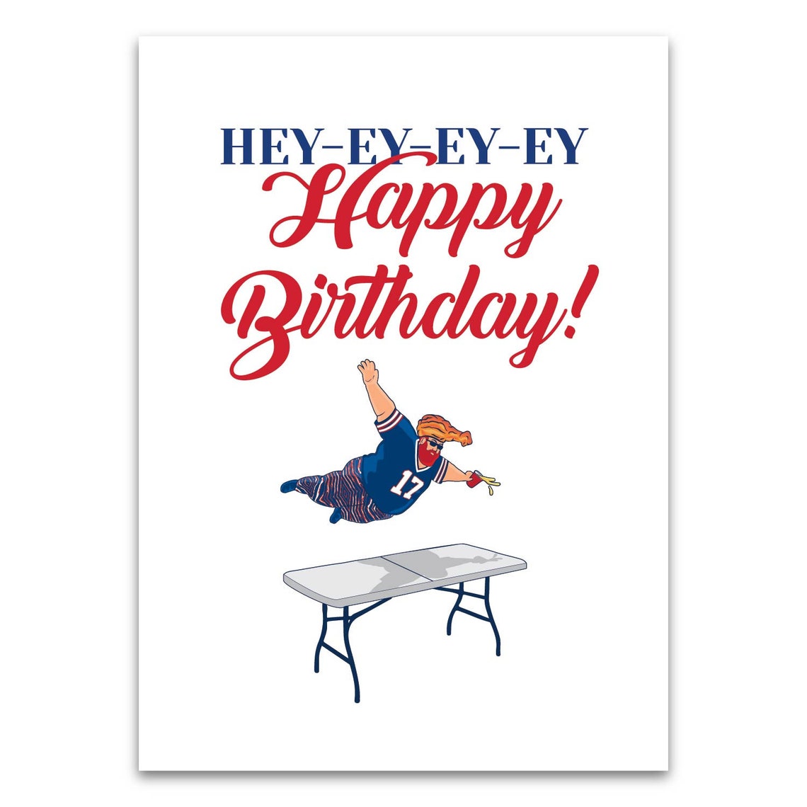 Bills Mafia Birthday Card Hey Ey Ey Ey Happy Birthday - Etsy