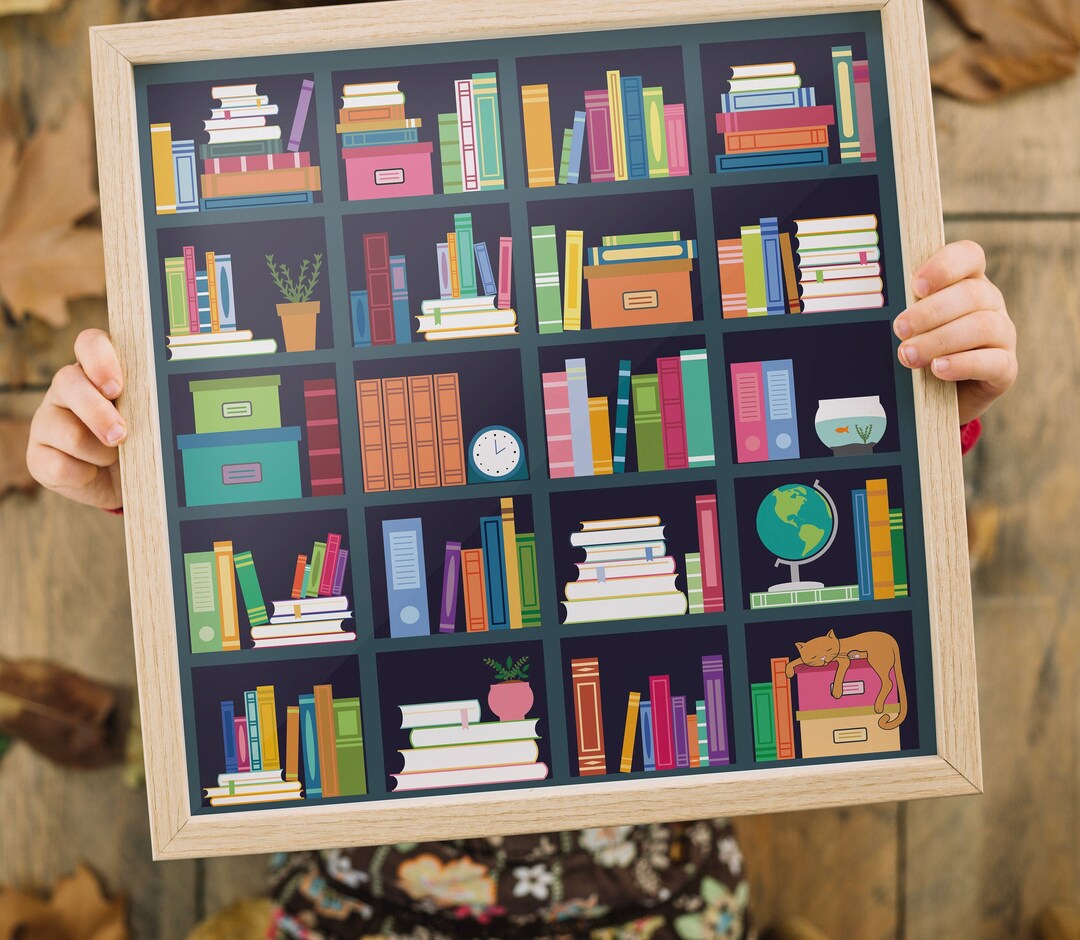 Library Print Illlustration - Etsy