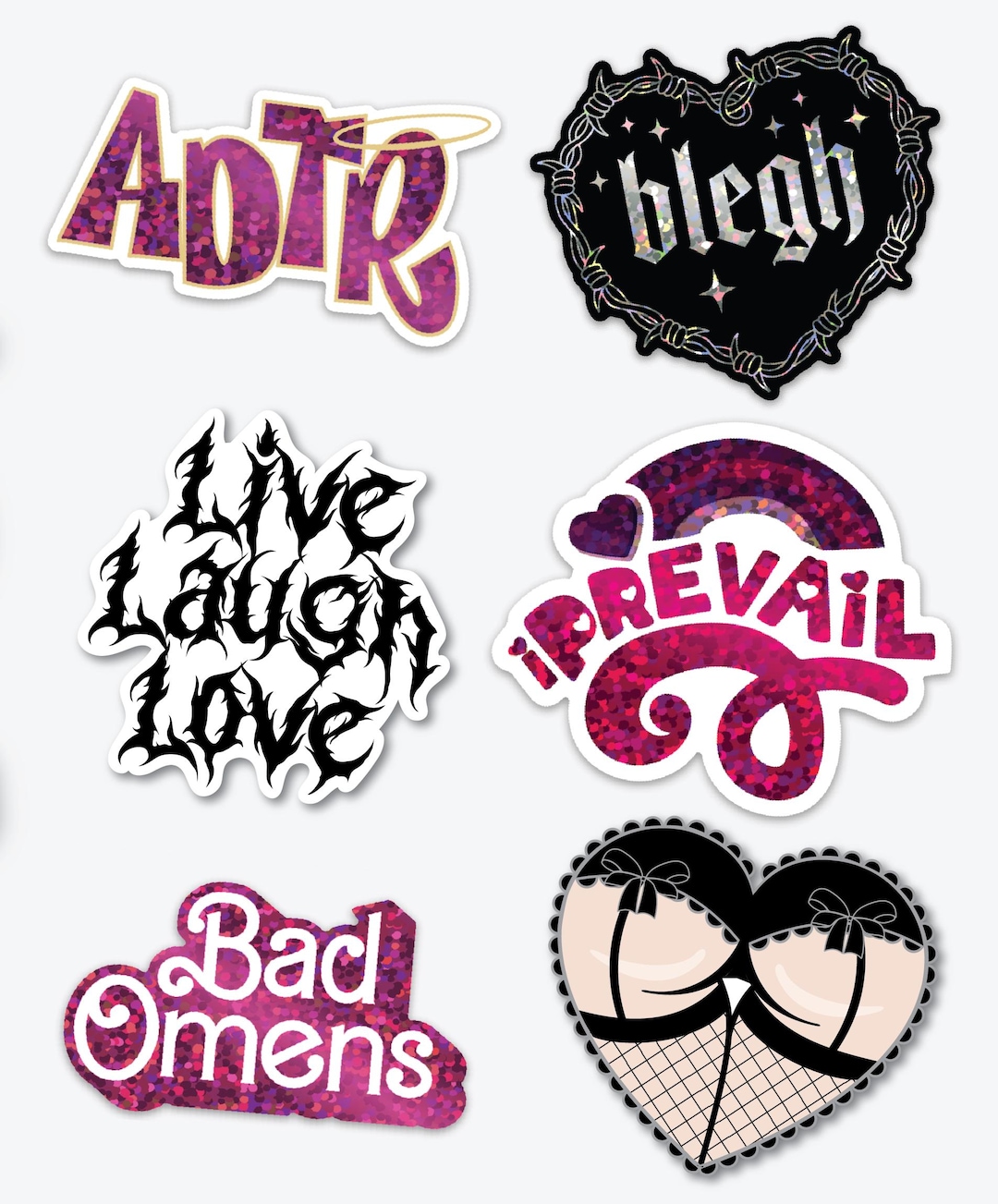 Punk Emo Metal Band Sticker Pack - A Day to Remember, Bad Omens, Blegh ...