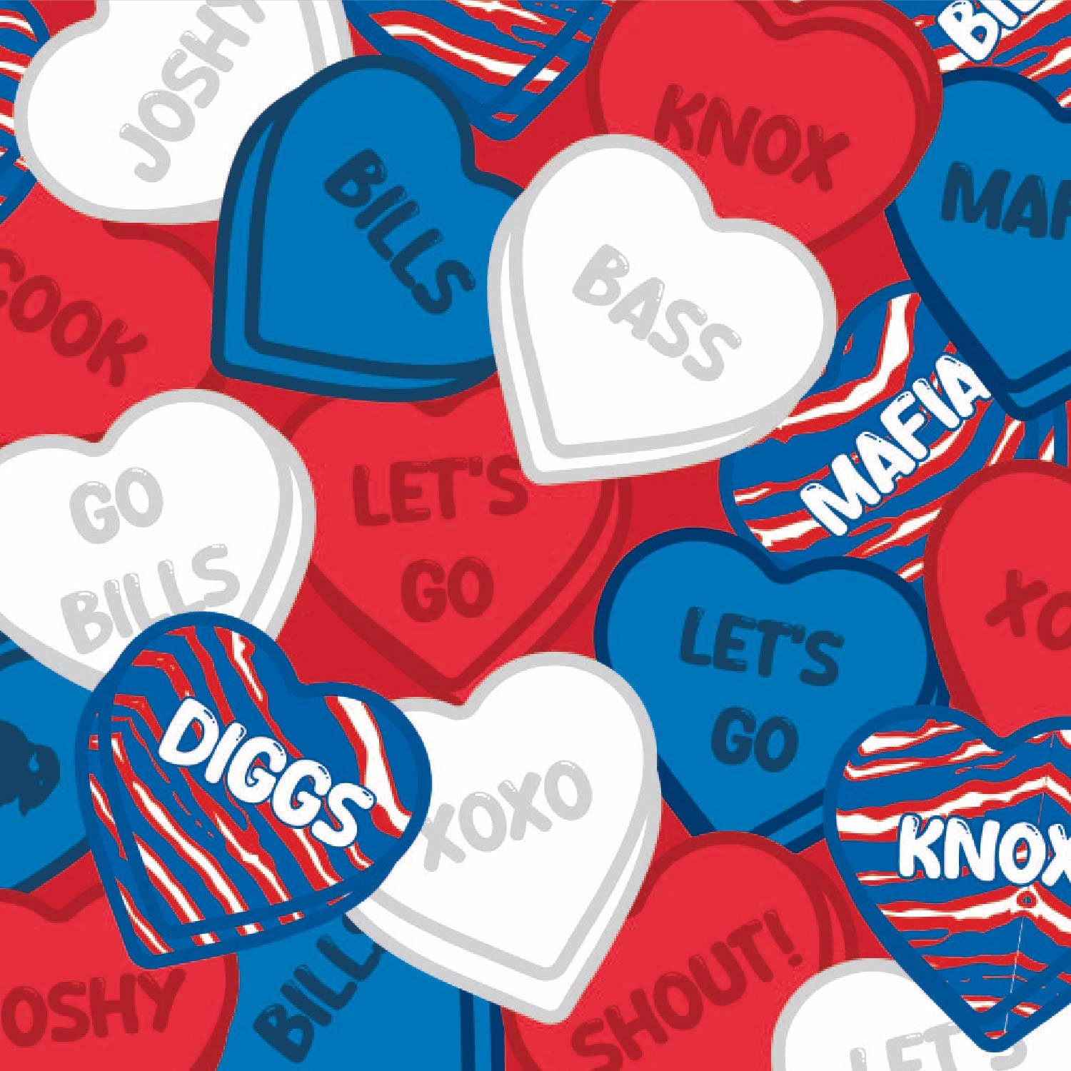 Lets Go Buffalo Buffalo Bills Valentine's Day Card Funny and Cute Candy ...