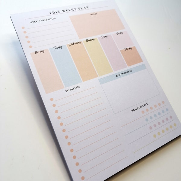 Weekly Planner Pad - Etsy