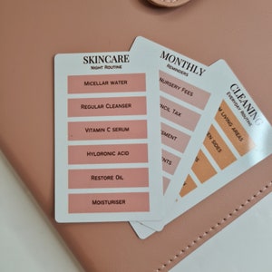ROUTINE TASK CARDS | Personalised Planner Routine Reminder Cards | Mini ...