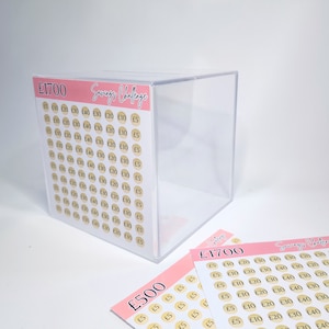 Acrylic Savings Challenge Money Box, Sealed Money Jar, Stickers - Etsy