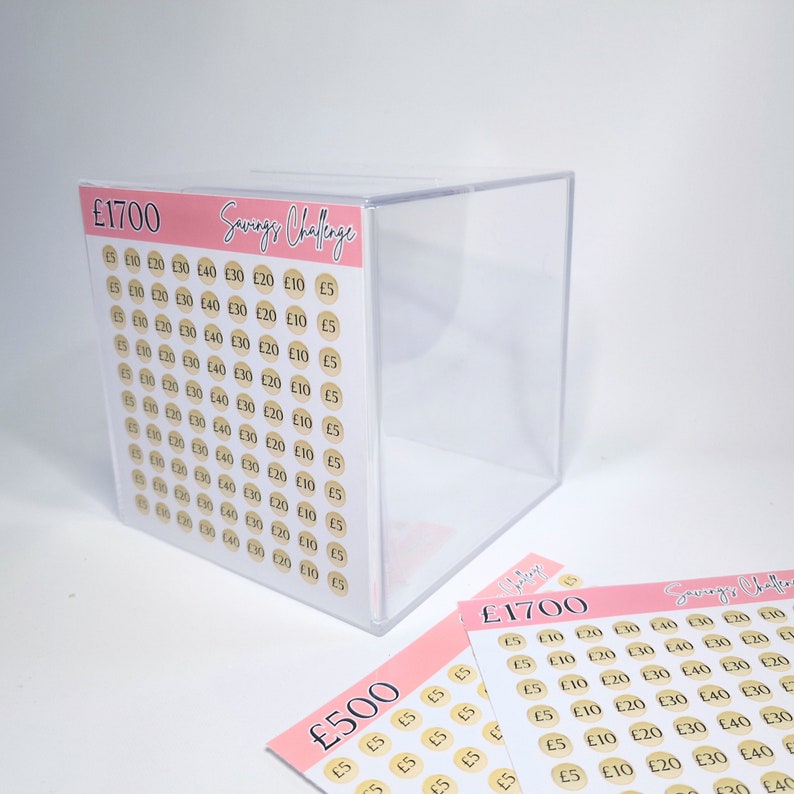 Acrylic Savings Challenge Money Box, Sealed Money Jar, Stickers - Etsy