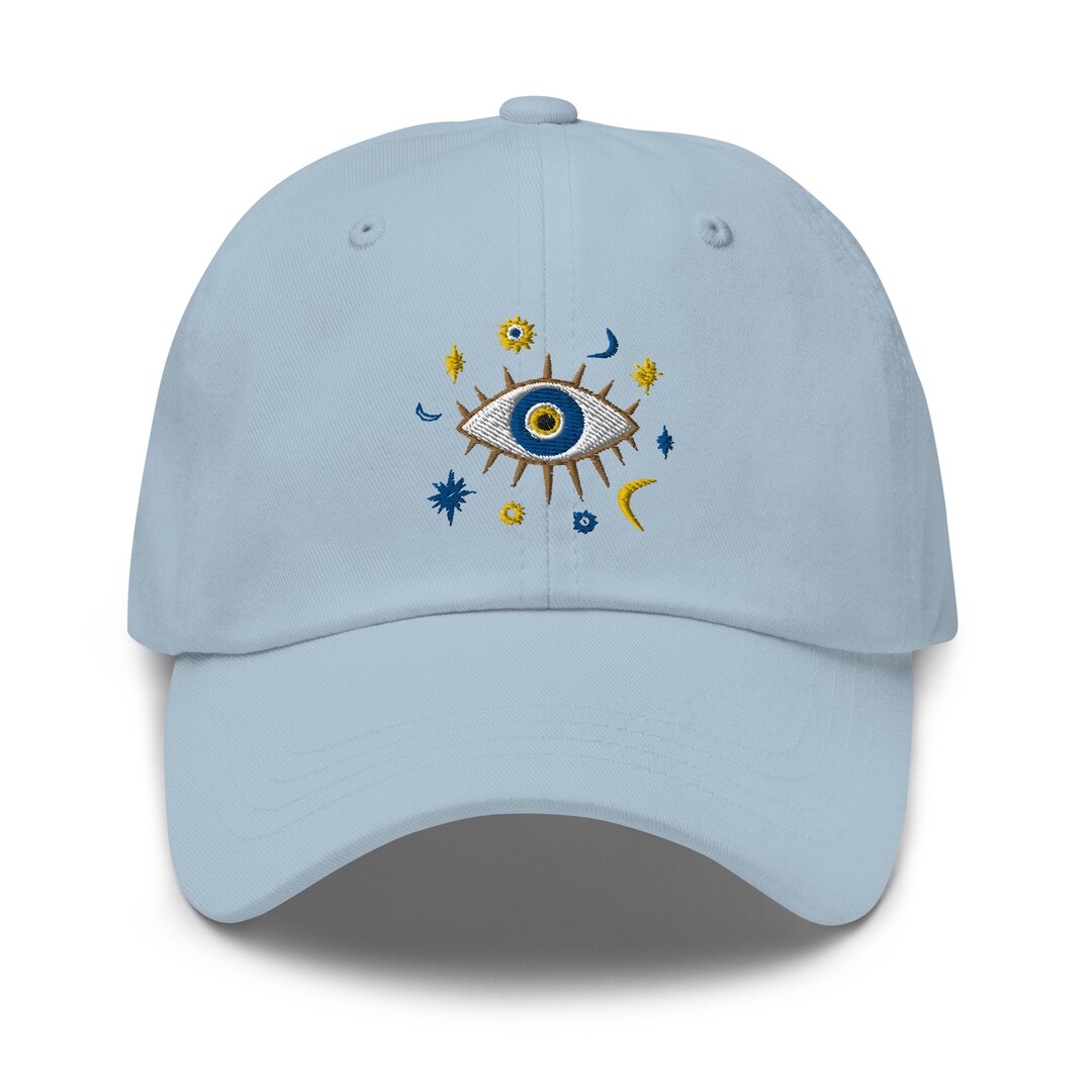 Greek Evil Eye Embroidered Dad Hat, Evil Eye Gift, Boho Eye Hat, All ...
