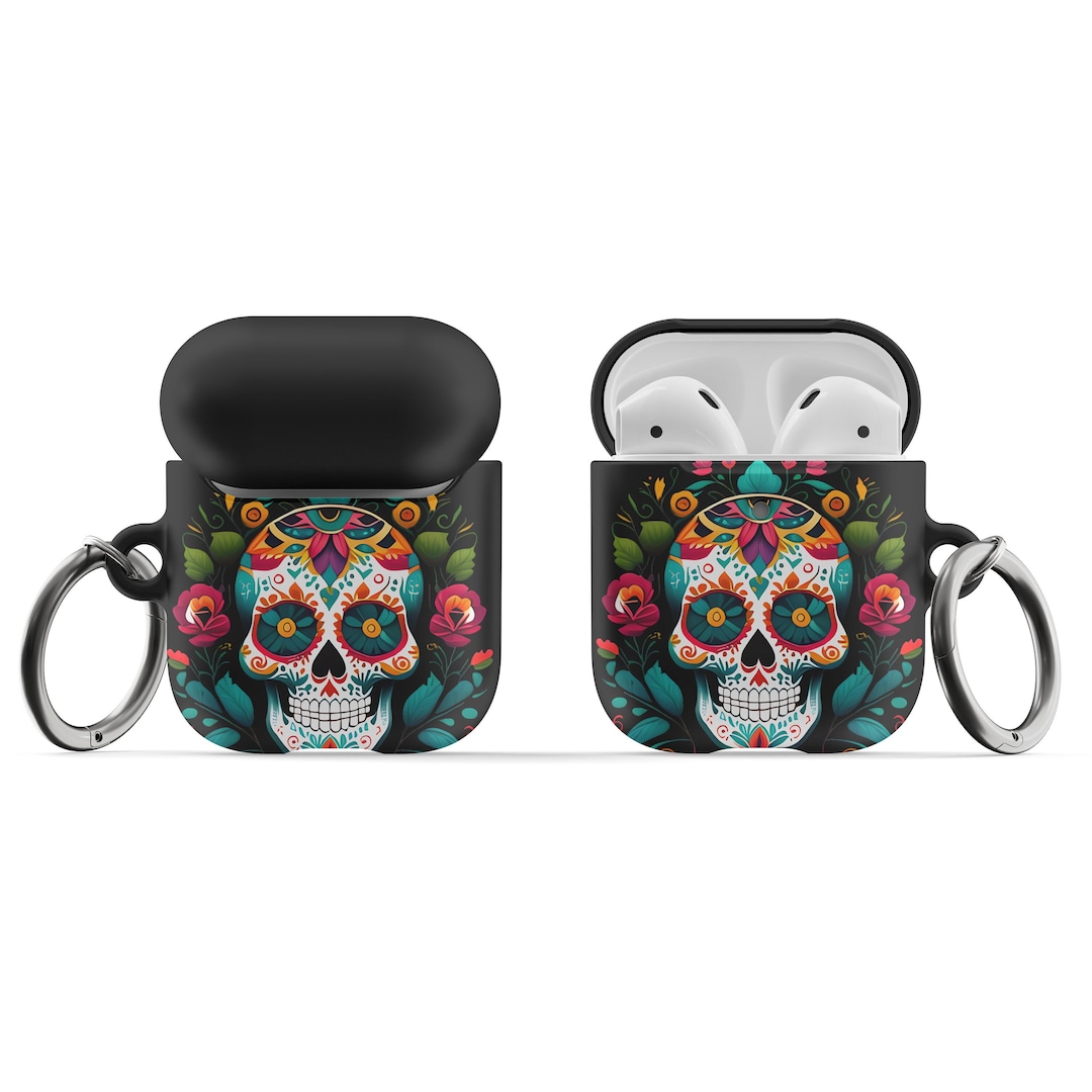 Mexican Sugar Skull AirPod Case - Halloween Unique Earbud Case, Sugar ...