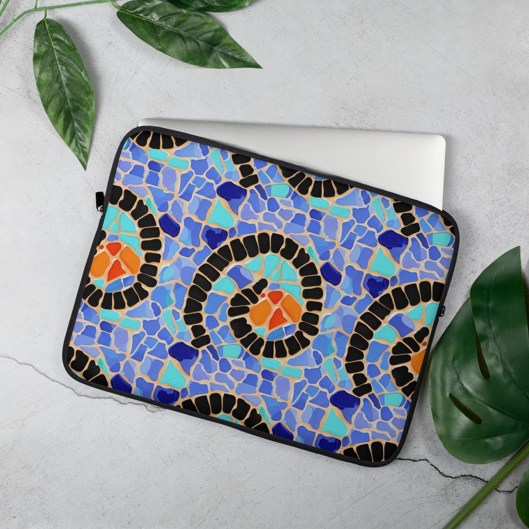 Spanish Mosaic Laptop Sleeve: Gaudi Style Padded Computer Case - Etsy