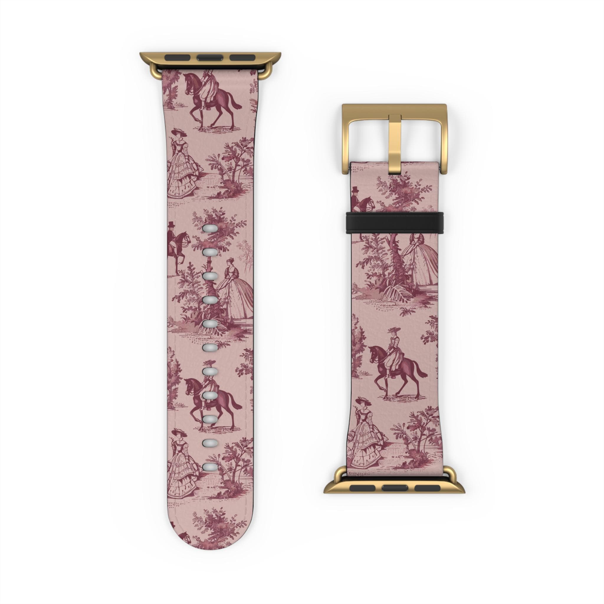 French Toile De Jouy Apple Watch Band: Vegan Leather Romantic Strap - Etsy