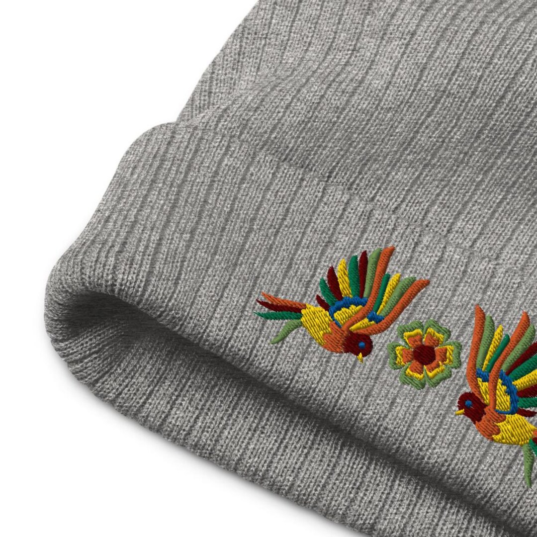 Mexican Otomi Embroidered Beanie, Mexican Gifts, Otomi Hat - Men, Women ...