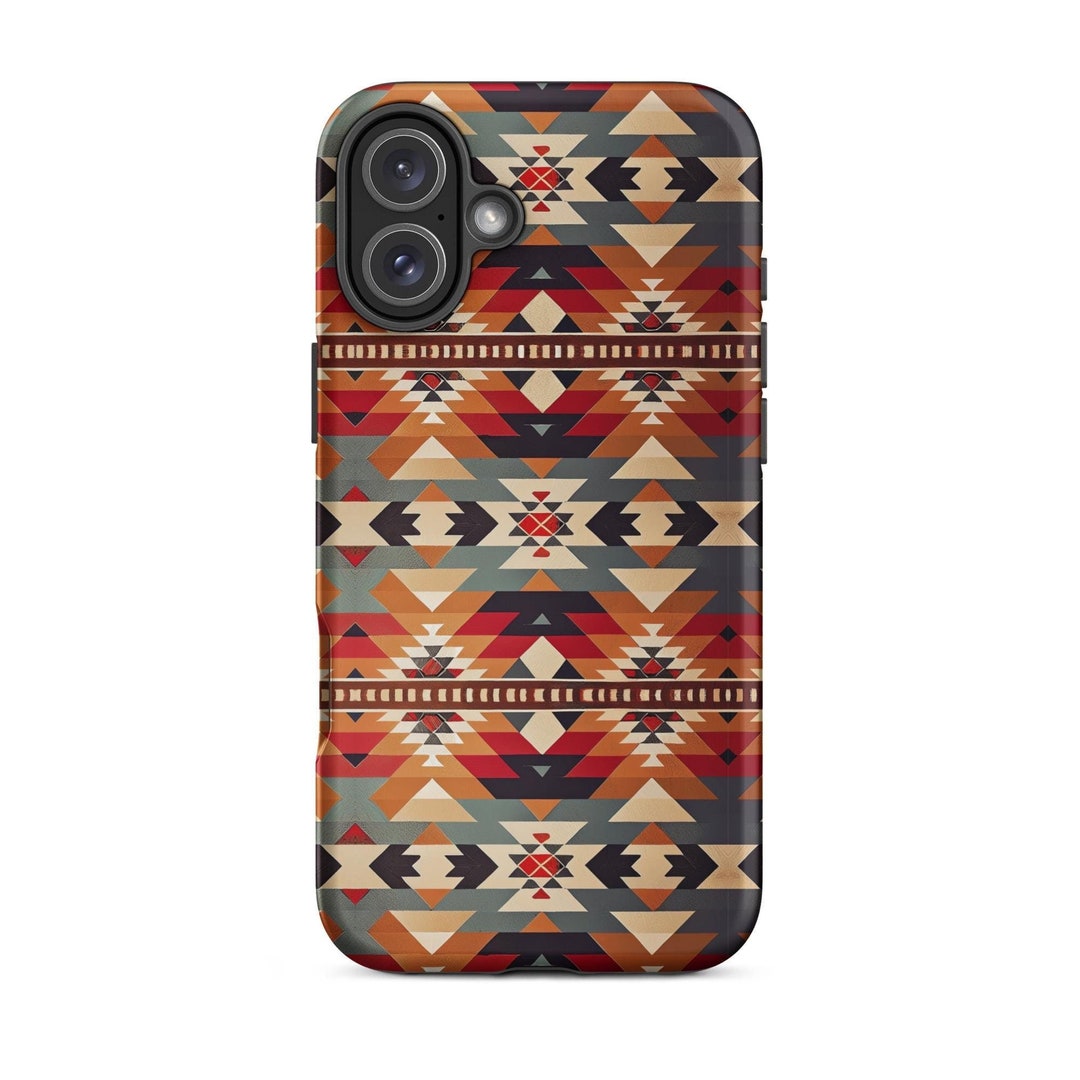 Native American Sunset Phone Case: Boho Indigenous Art, Dual Layer ...