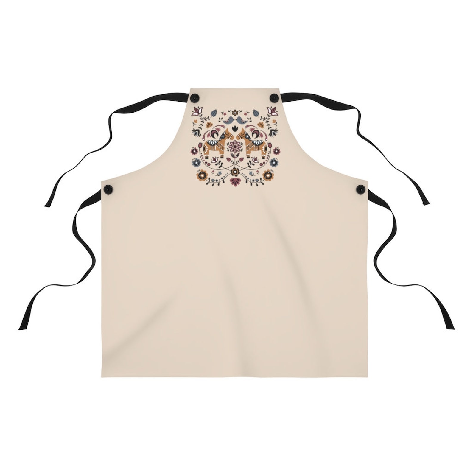 Swedish Dala Horse Apron Scandinavian Folk Art Apron Folk | Etsy