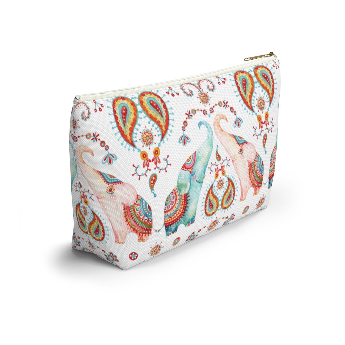Indian Elephants Print Accessory Zipper Pouch Boho Pencil - Etsy