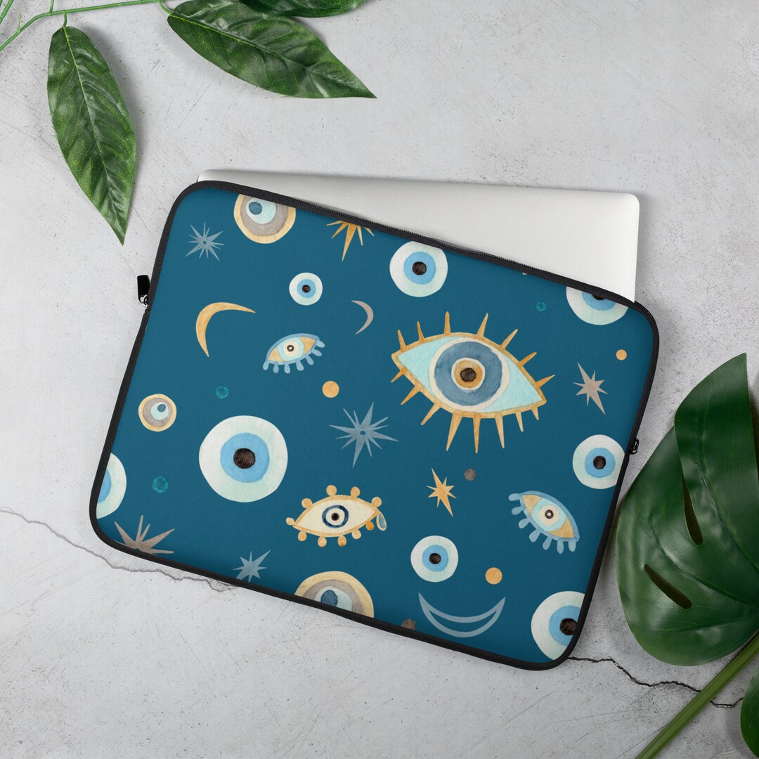 Greek Evil Eye Laptop Sleeve: Boho Protective Laptop Bag - Etsy