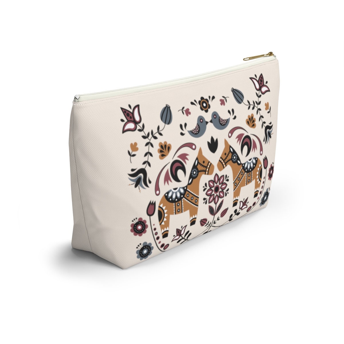 Swedish Dala Horse Zipper Pouch Scandinavian Hygge Pencil - Etsy