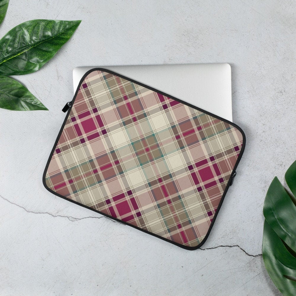 Scottish Plaid Print Laptop Case Tartan Pattern Laptop Sleeve | Etsy