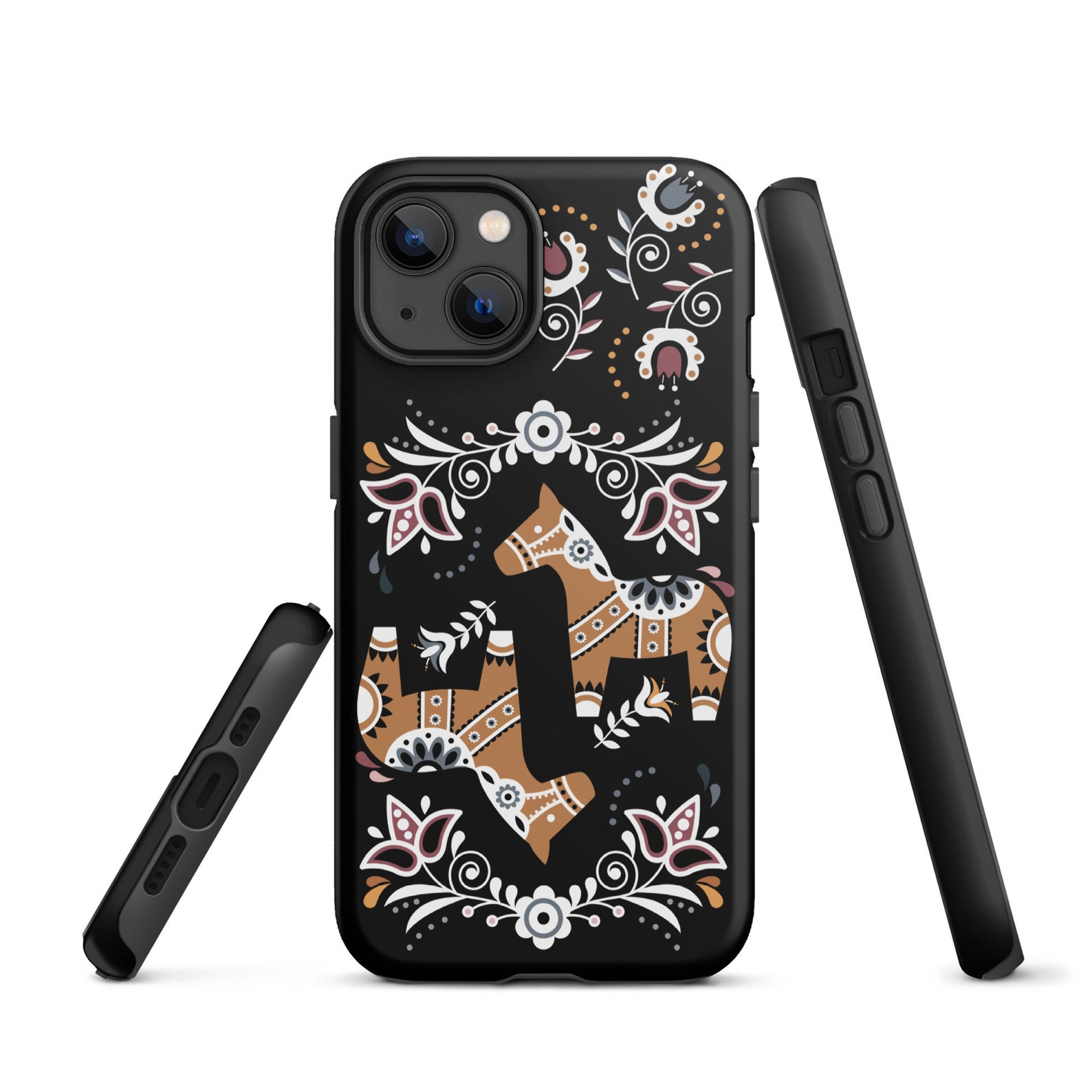 Swedish Dala Horse Phone Case: Scandinavian Folk Art Design - Etsy