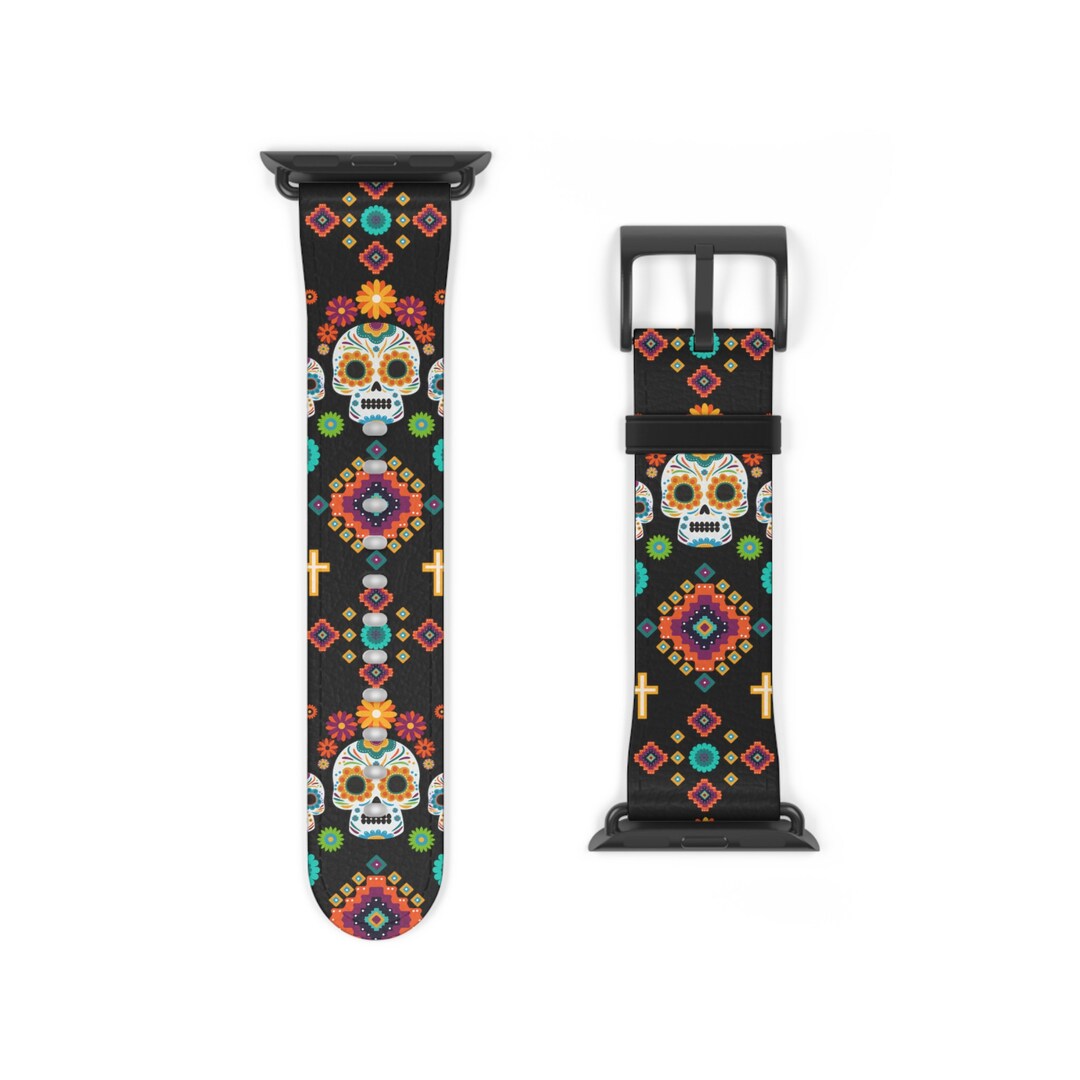 Mexican Day of the Dead Apple Watch Band, Halloween Unique Apple Watch ...