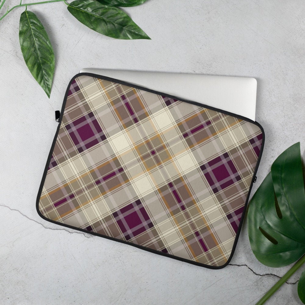 Scottish Plaid Print Laptop Case Tartan Pattern Laptop Sleeve | Etsy