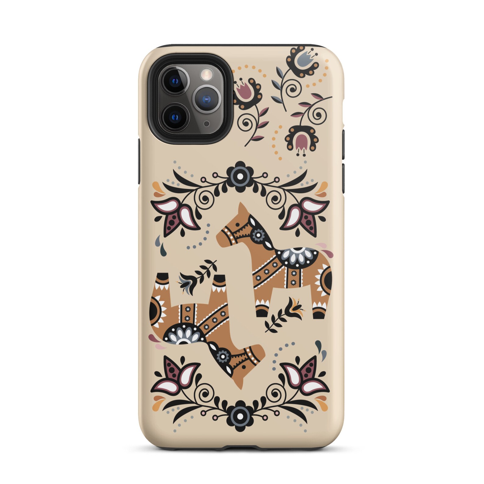 Swedish Dala Horse Phone Case: Scandinavian Folk Art Design - Etsy