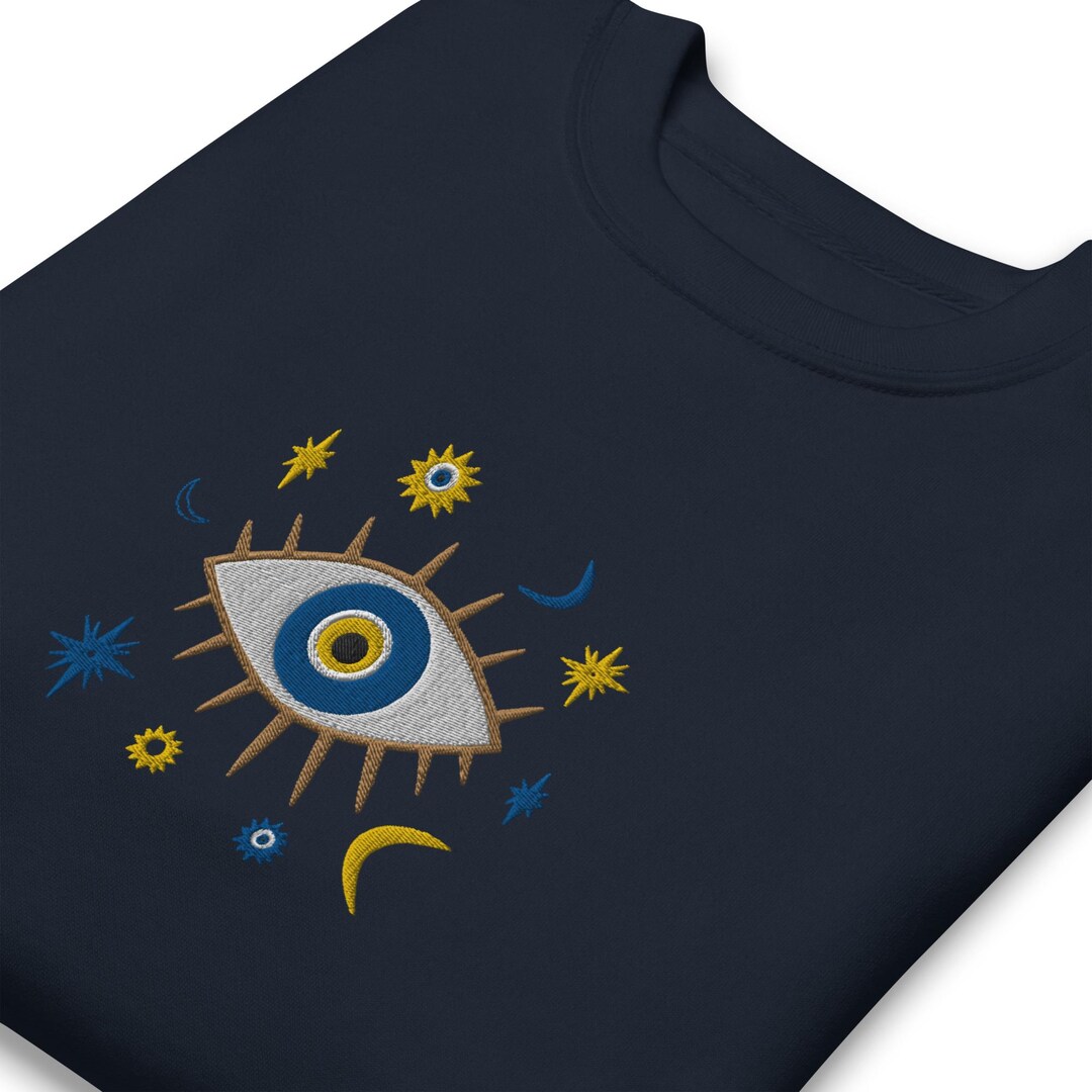 Greek Evil Eye Embroidered Sweatshirt, Greek Gifts, Evil Eye Gift, Evil ...