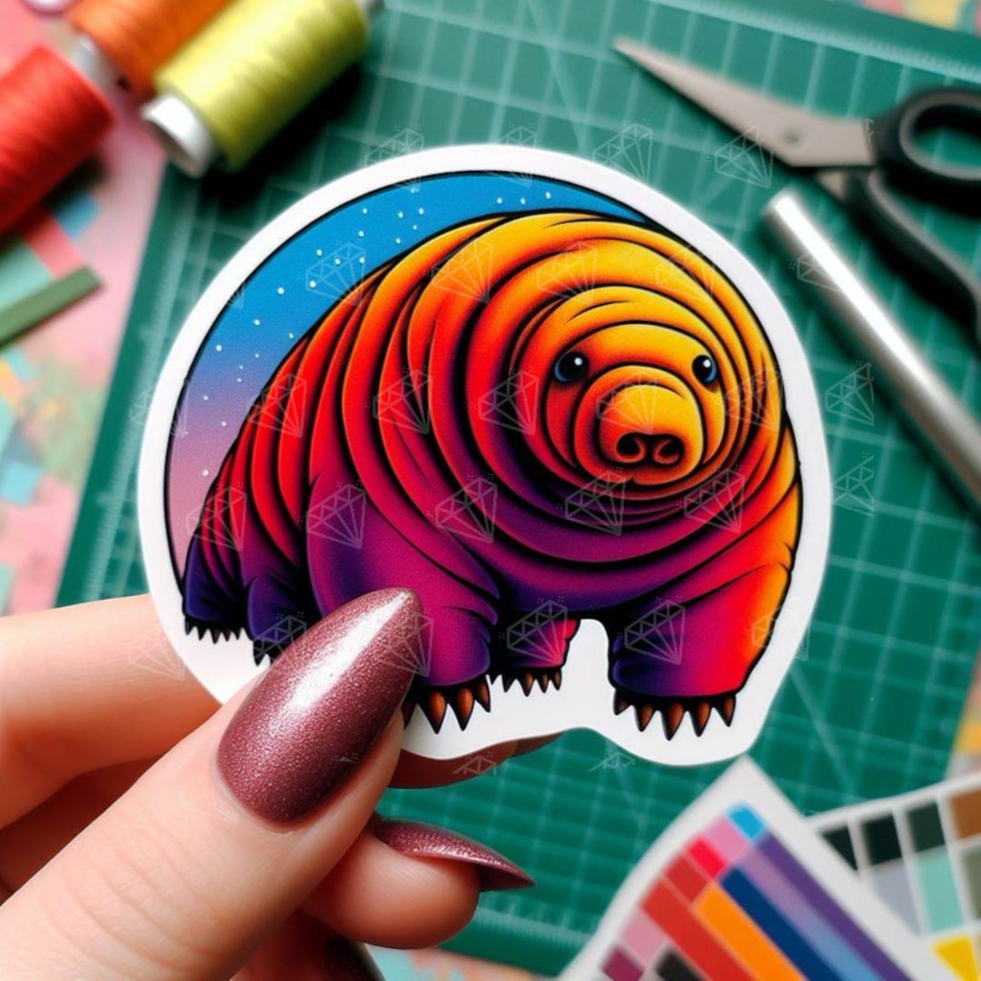 Tardigrade Water Bear Holographic Vinyl Decal Sticker Cute Micro ...