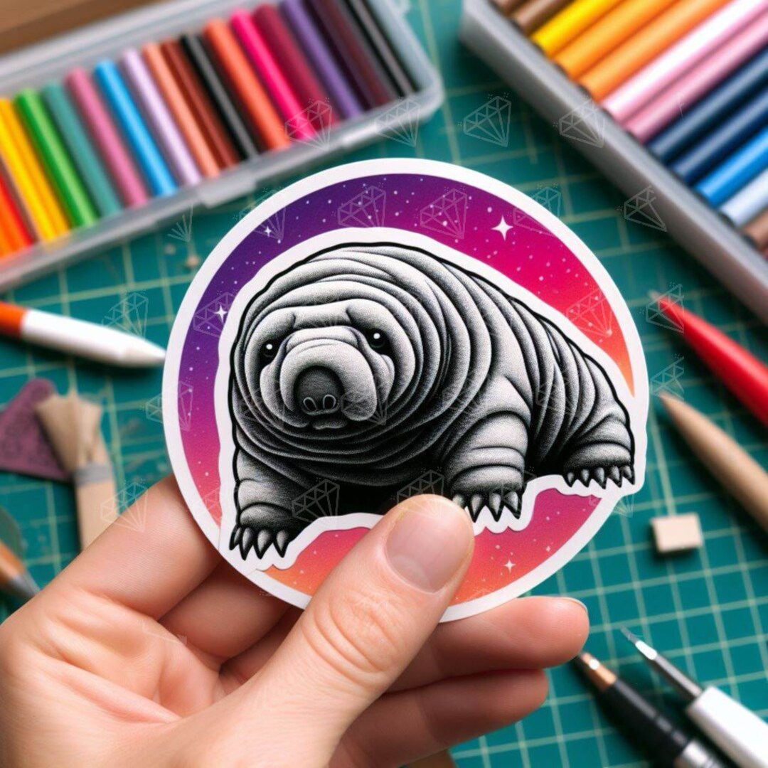 Tardigrade Water Bear Holographic Vinyl Decal Sticker Cute Micro ...