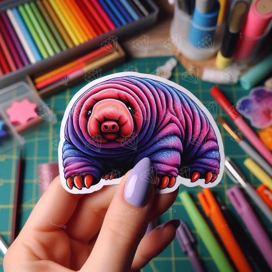 Tardigrade Water Bear Holographic Vinyl Decal Sticker Cute Micro ...