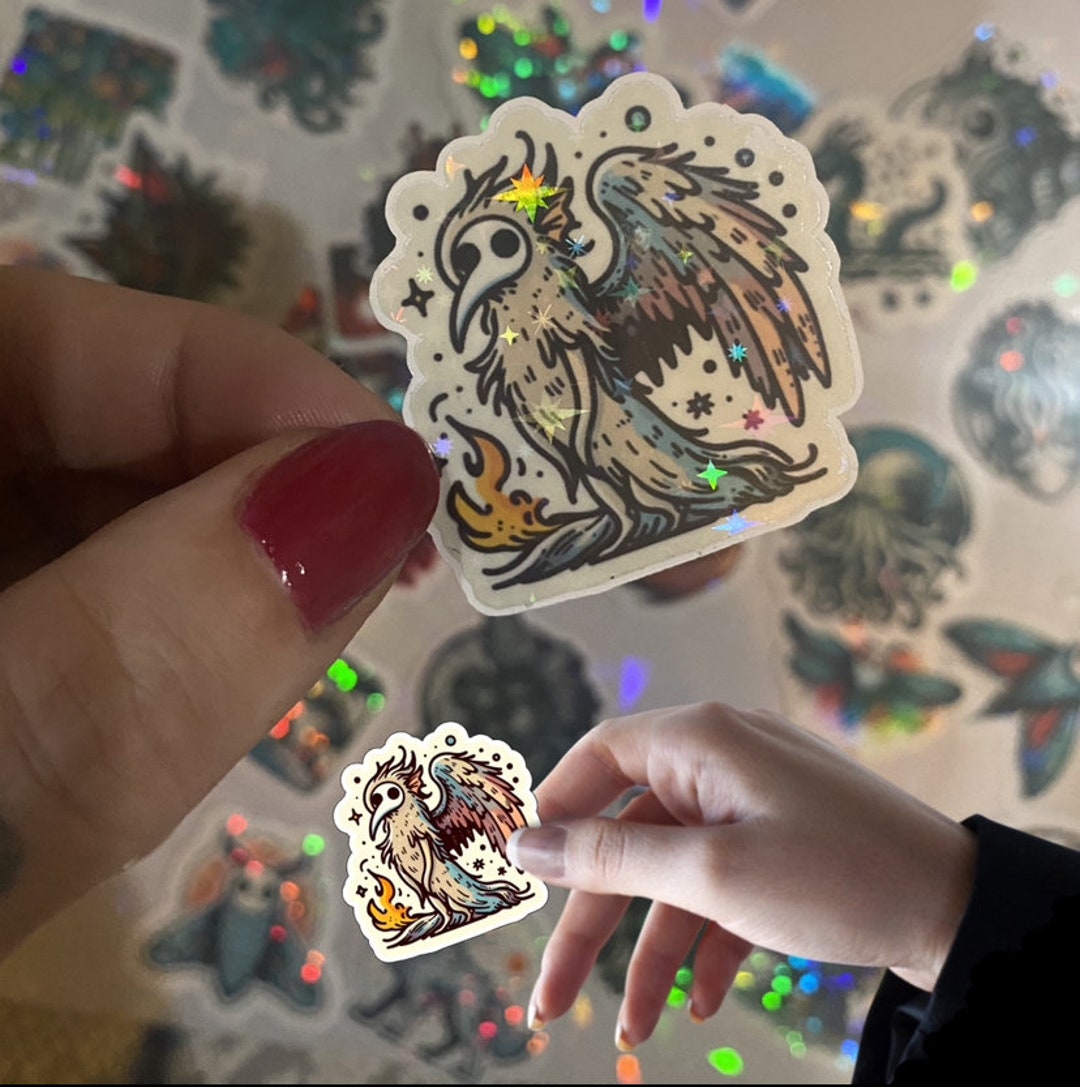 Holographic / Sparkle Creepy Cryptid Stickers, Waterproof Horror ...