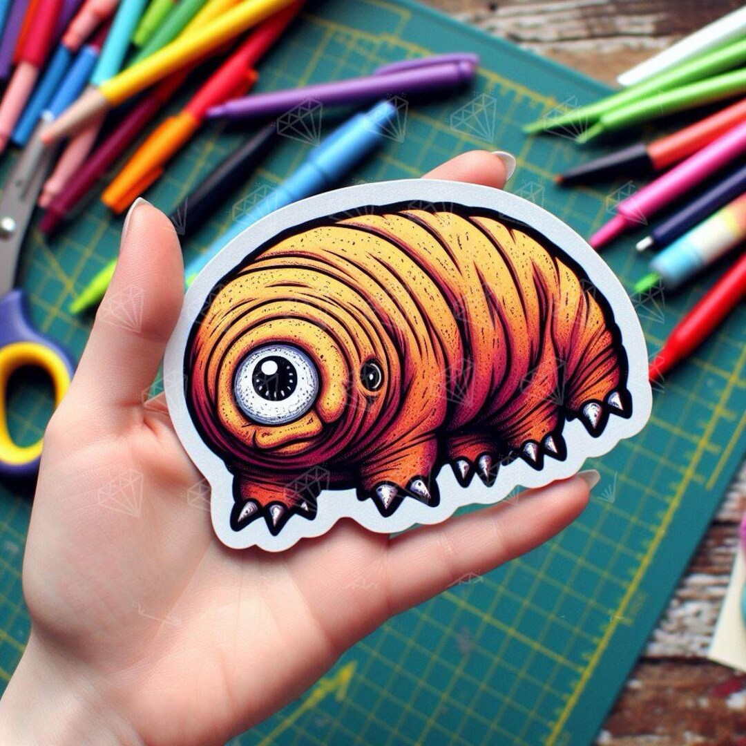 Funny Tardigrade Water Bear Cyclops Vinyl Decal Sticker Cute Micro ...