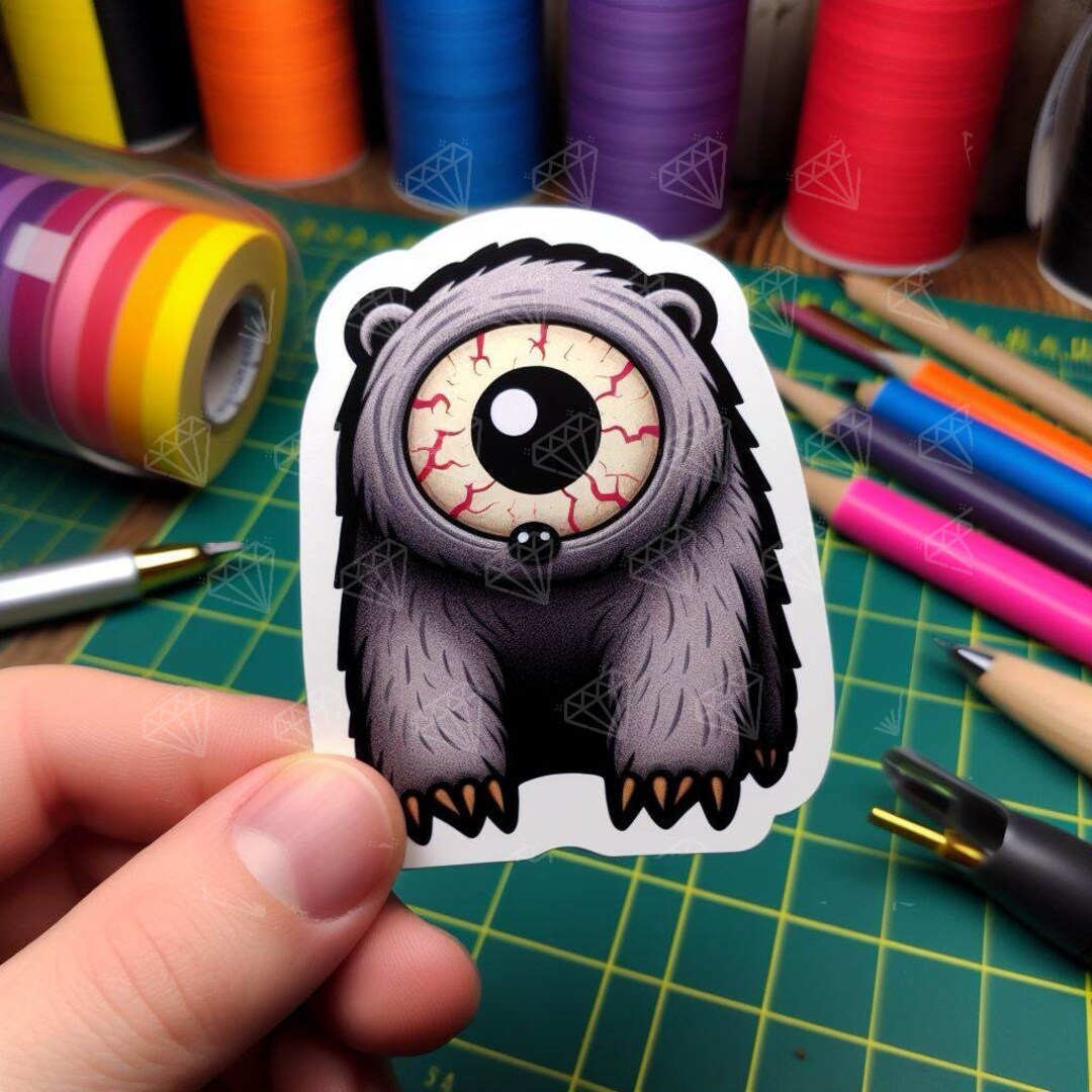 Funny Tardigrade Water Bear Cyclops Vinyl Decal Sticker Cute Micro ...