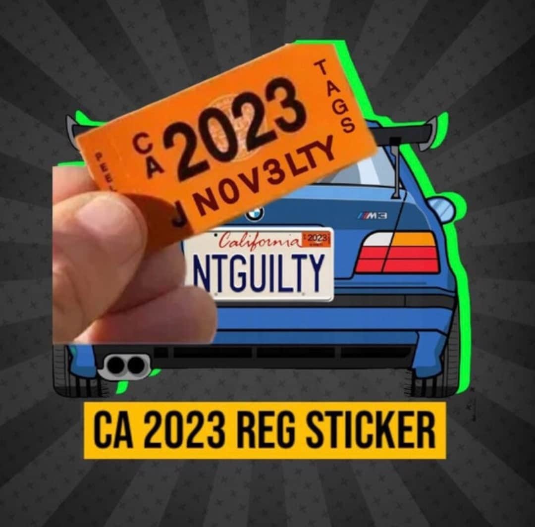 CA 2023 Dmv Novelty Registration Sticker California Car Orange - Etsy