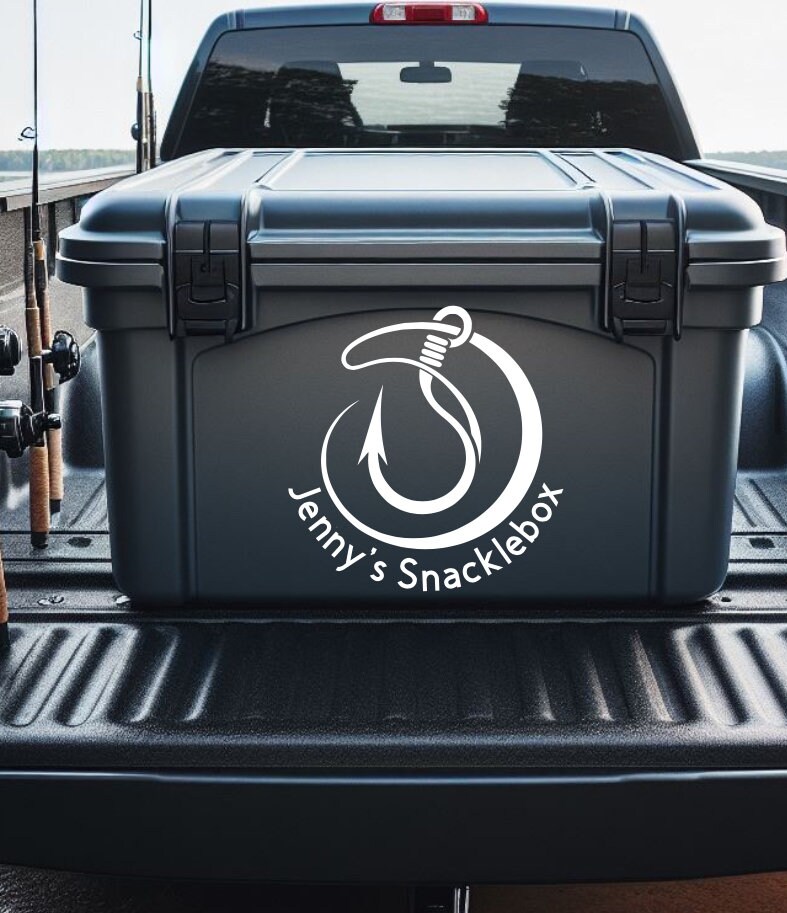 Fishing Hook Vinyl Sticker, Snacklebox Tackle Custom Fishing Decal ...