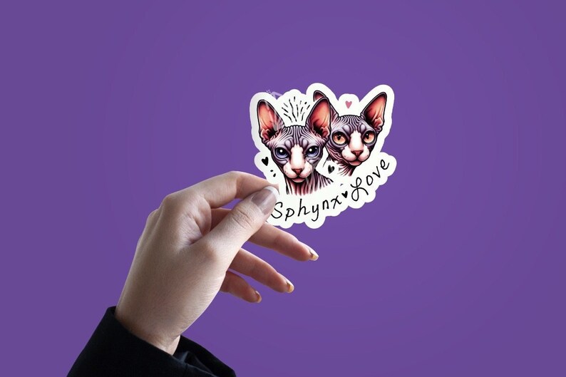 Creepy Cute Sphynx Cat Stickers Watercolor Horror Kittens Original Art ...