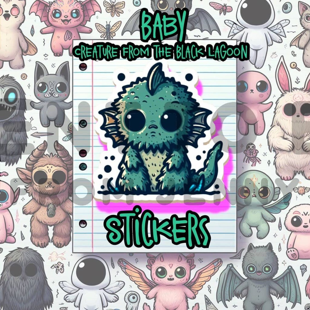 Cute Baby Cryptid Collection: Creature From the Black Lagoon Stickers ...