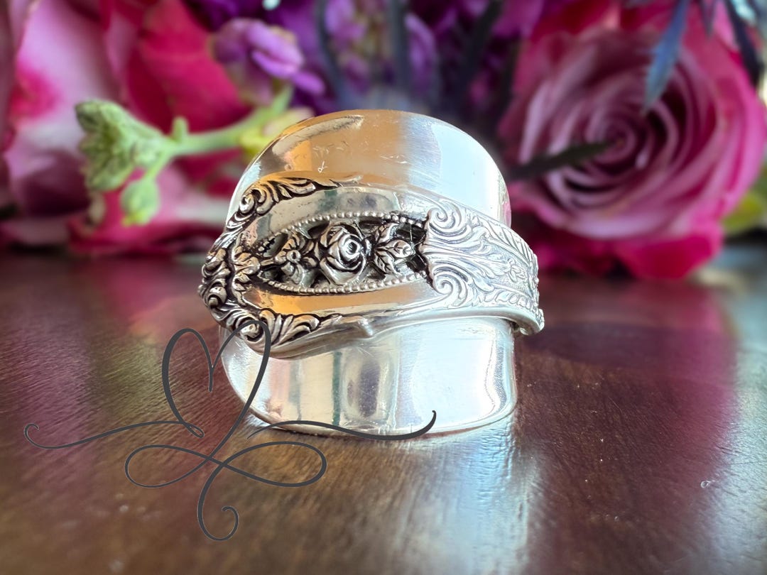 The "rose Point" Saddle Spoon Ring • 1934 • Made From Authentic Vintage ...