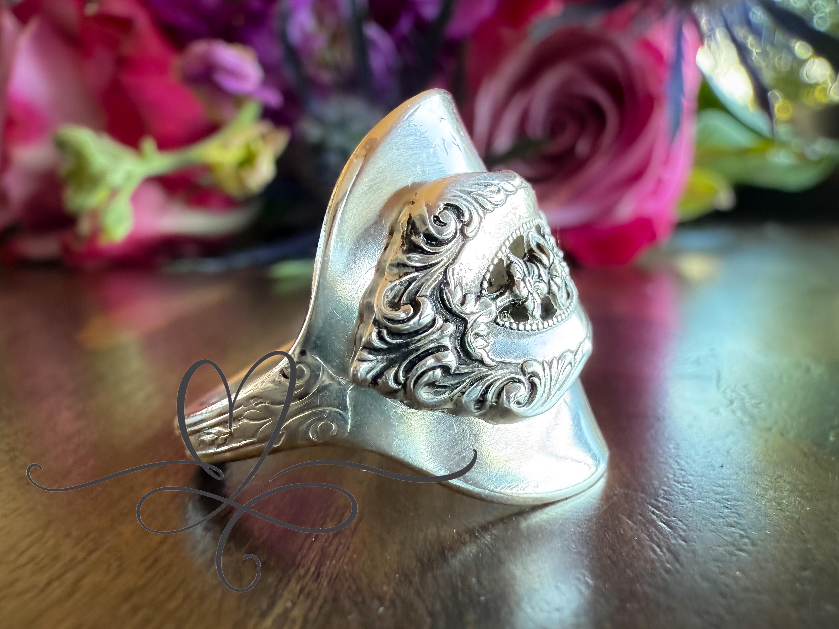 The "rose Point" Saddle Spoon Ring • 1934 • Made From Authentic Vintage ...