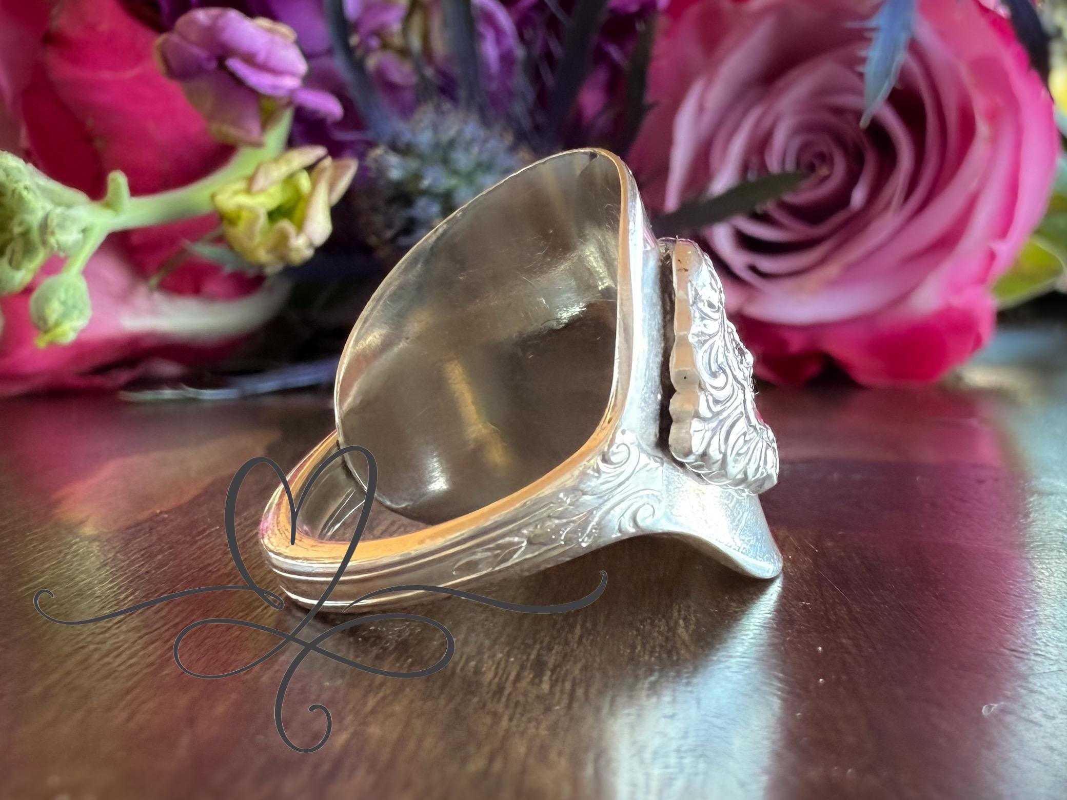 The "rose Point" Saddle Spoon Ring • 1934 • Made From Authentic Vintage ...
