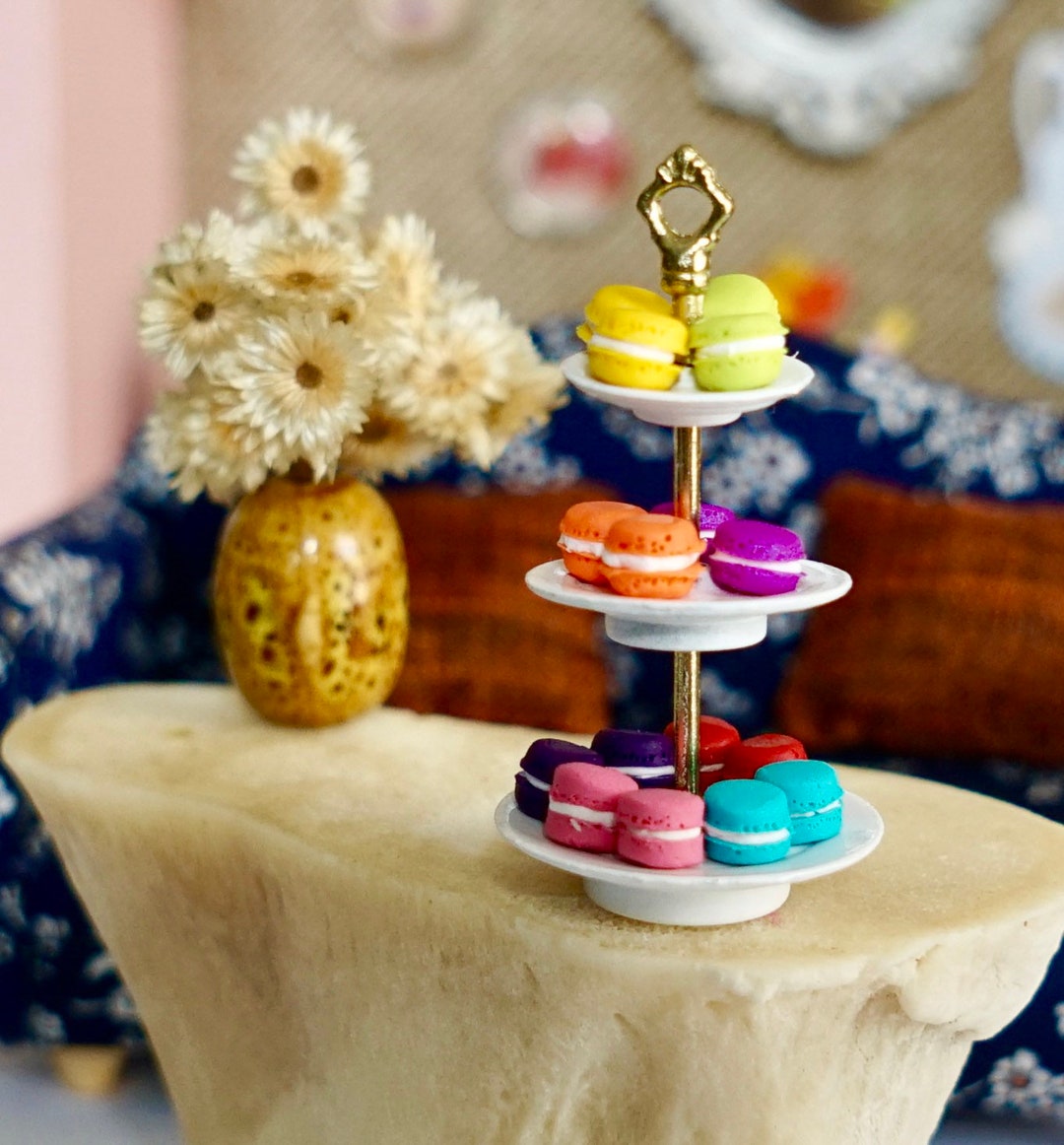 1:12 Miniature Macaron Clay 16pc, Miniature French Macaroon Cookies for ...