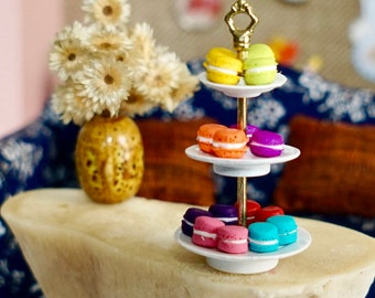 20 Miniature Dollhouse Orange Macaroons Clay Polymer Cookies Macaron ...