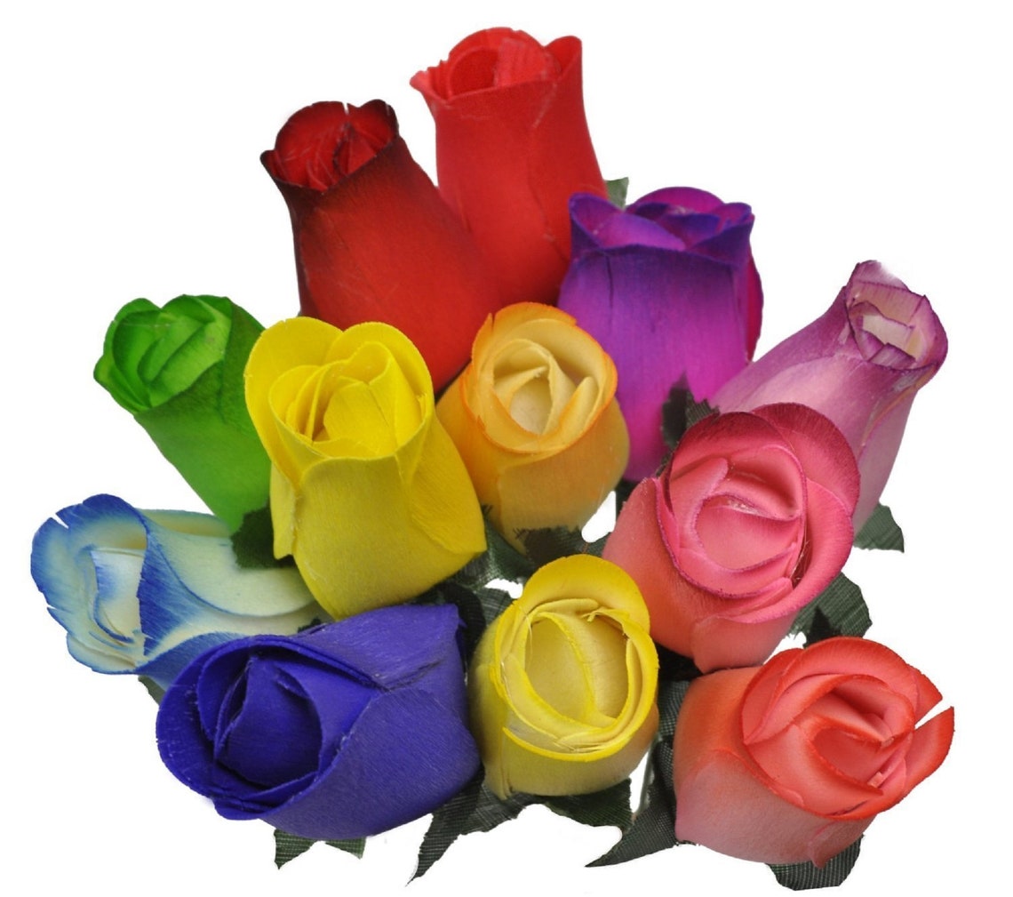 24 Beautiful Handmade Wooden Roses - Etsy